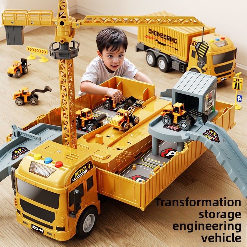 Mga laruan para sa mga bata, malalaking mga sasakyan para sa paggawa, mga trak para sa container ...