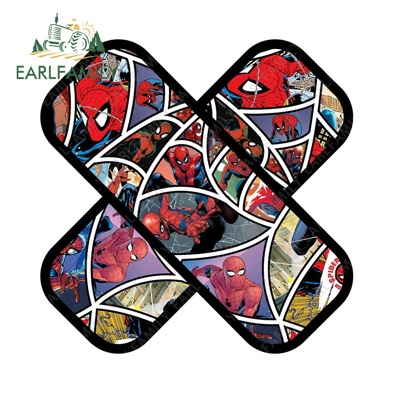 EARLFAMILY Spiderman Tear Bandage Car Stickers Fashionable Motorcycle ...