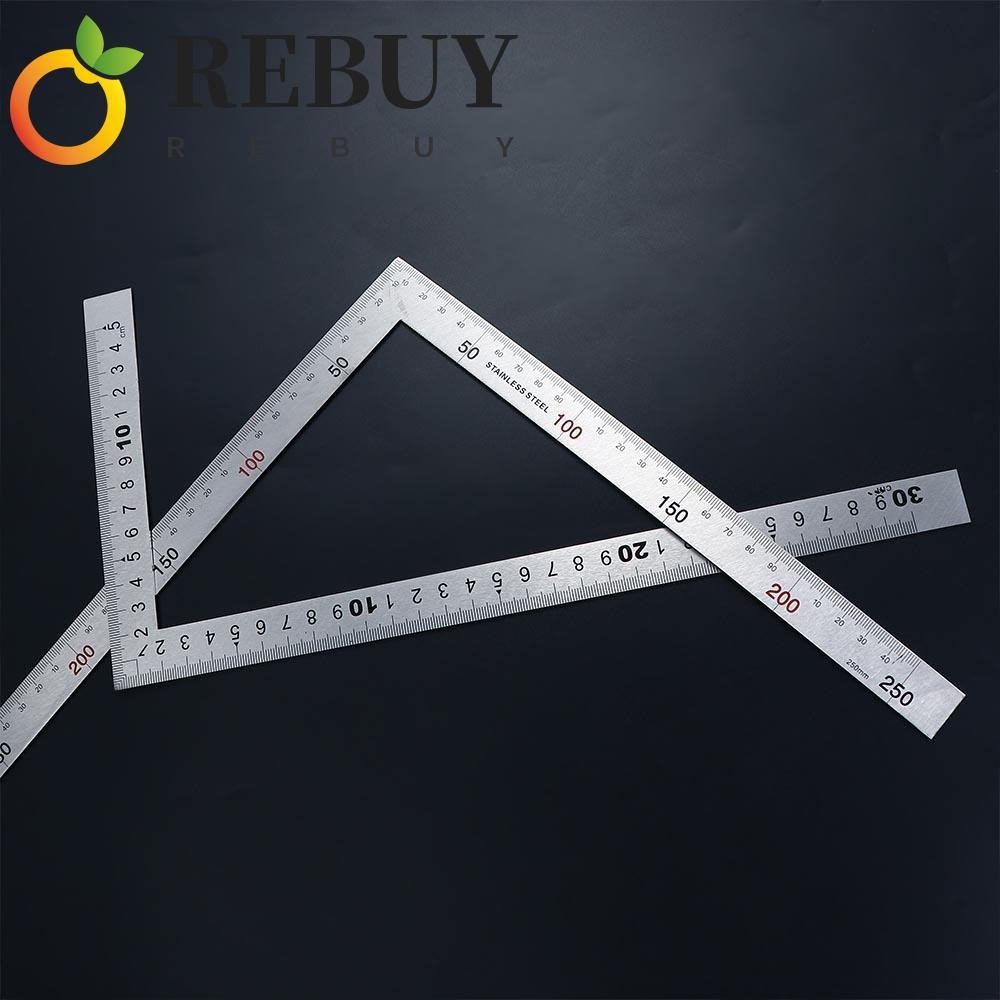 REBUY L Shape Ruler Measurement Instruments Office Metal Stainless ...