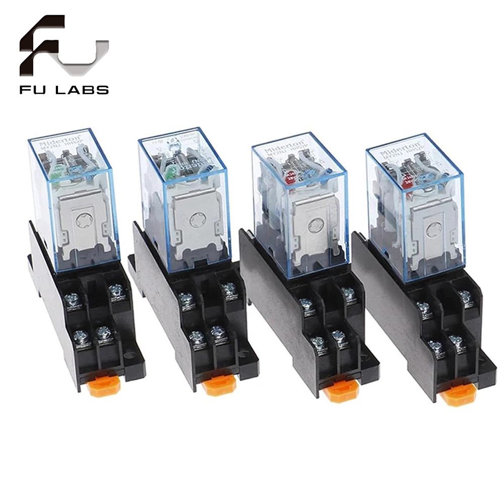 AC220V 12VDC 24VDC 5A 8PIN Coil Power MY2N-J Relay HH52P With Socket ...