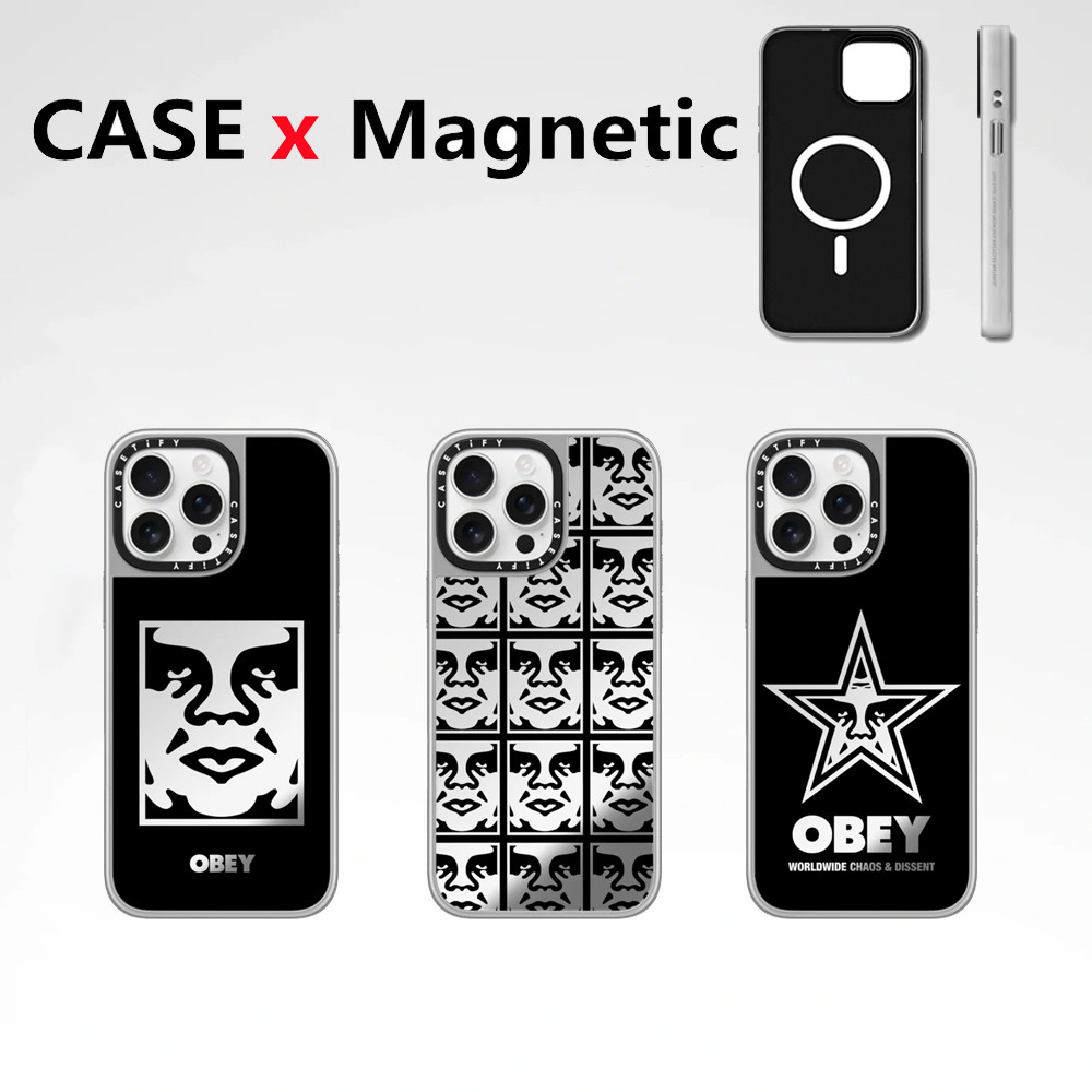 CASETiFY Electroplated Silver Border Mirror effect Magnetic phone case ...