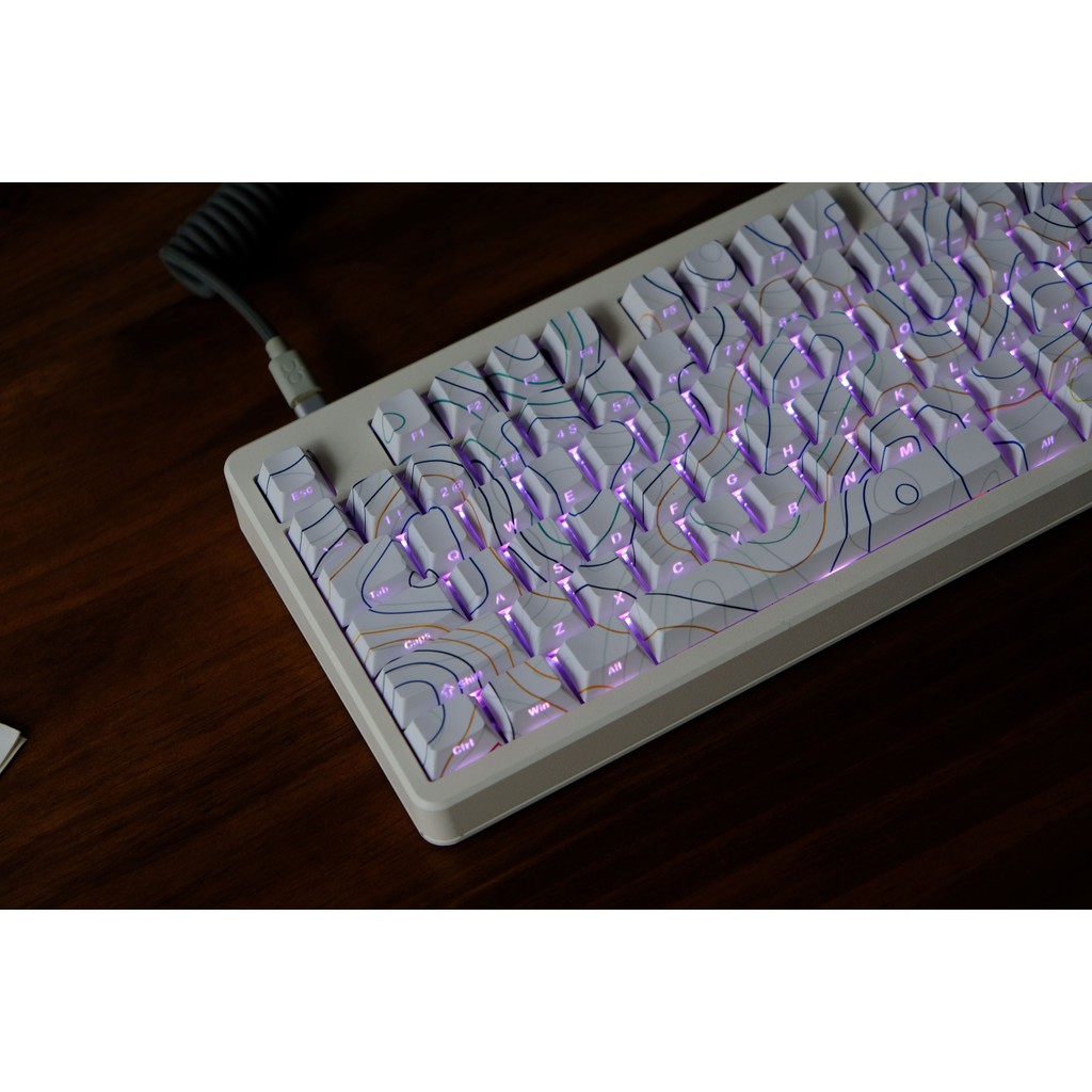 Blue, Pink Black White Contour Keycaps Backlit KeyCap Cherry Profile ...
