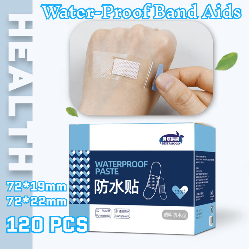 120PCS Water-Proof Band Aids Transparent Invisible Hemostatic Medical ...