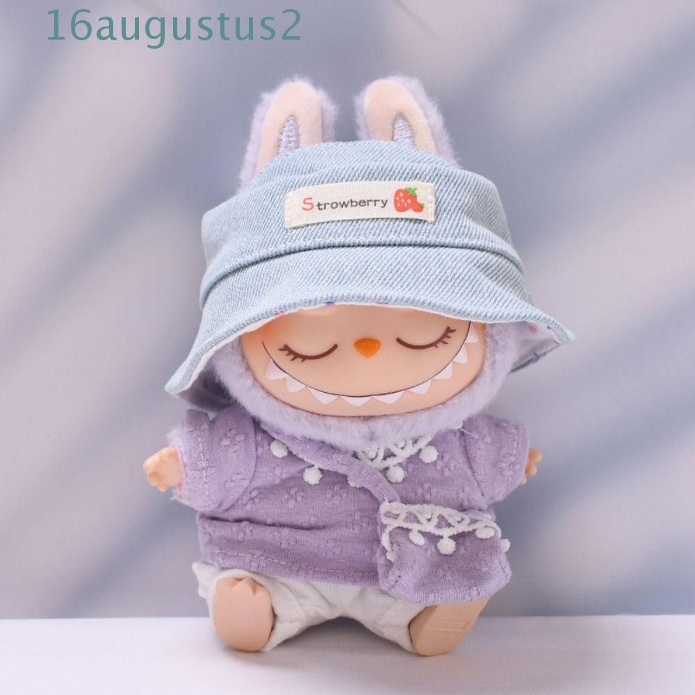 [COD] 17cm Labubu Dolls Clothes, Knitted Suit Dress Up Sitting Labubu ...