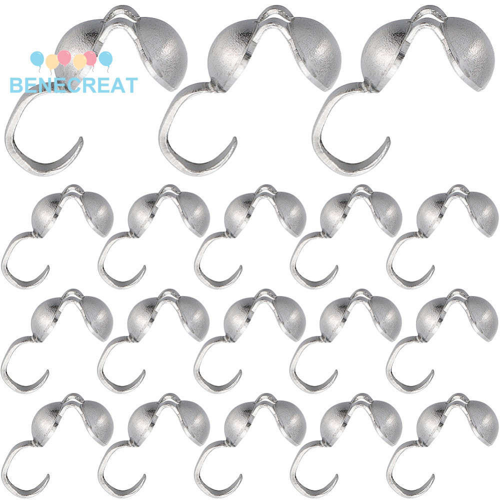 1Box 300Pcs 304 Stainless Steel Bead Tips Calotte Ends Clamshell Knot ...