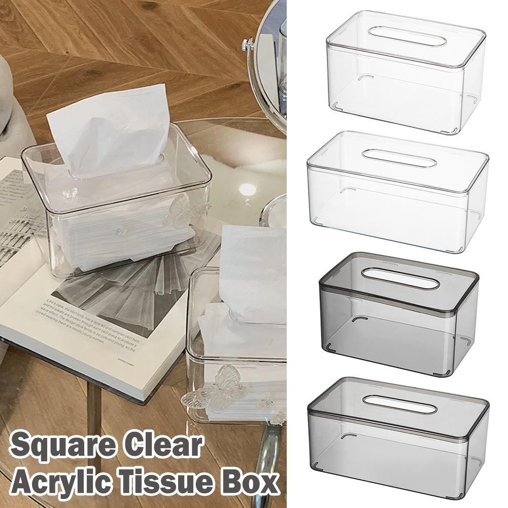 Transparent Tissue Box Square Clear Acrylic Tissue Box Holder for ...