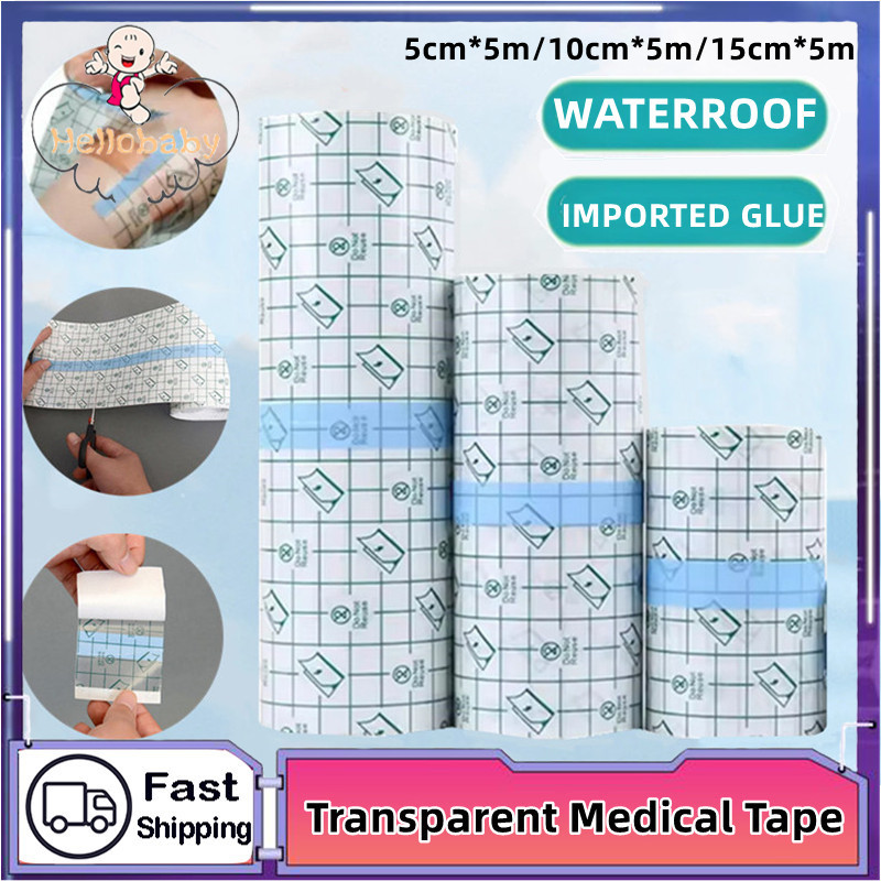 5M Waterproof Medical Tape Transparent Adhesive Bandage Wound Dressing ...