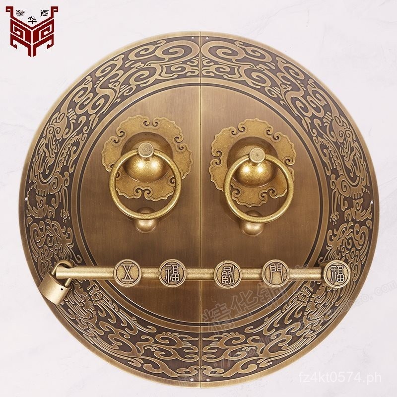 Wooden Door Latch Bolt Villa Handle Retro Chinese Style Door Ring ...