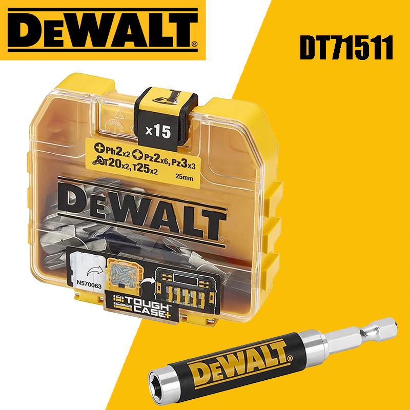 DEWALT DT71511 Screwdriver Bit Set 16 Pieces Telescopic Magnet Holder ...