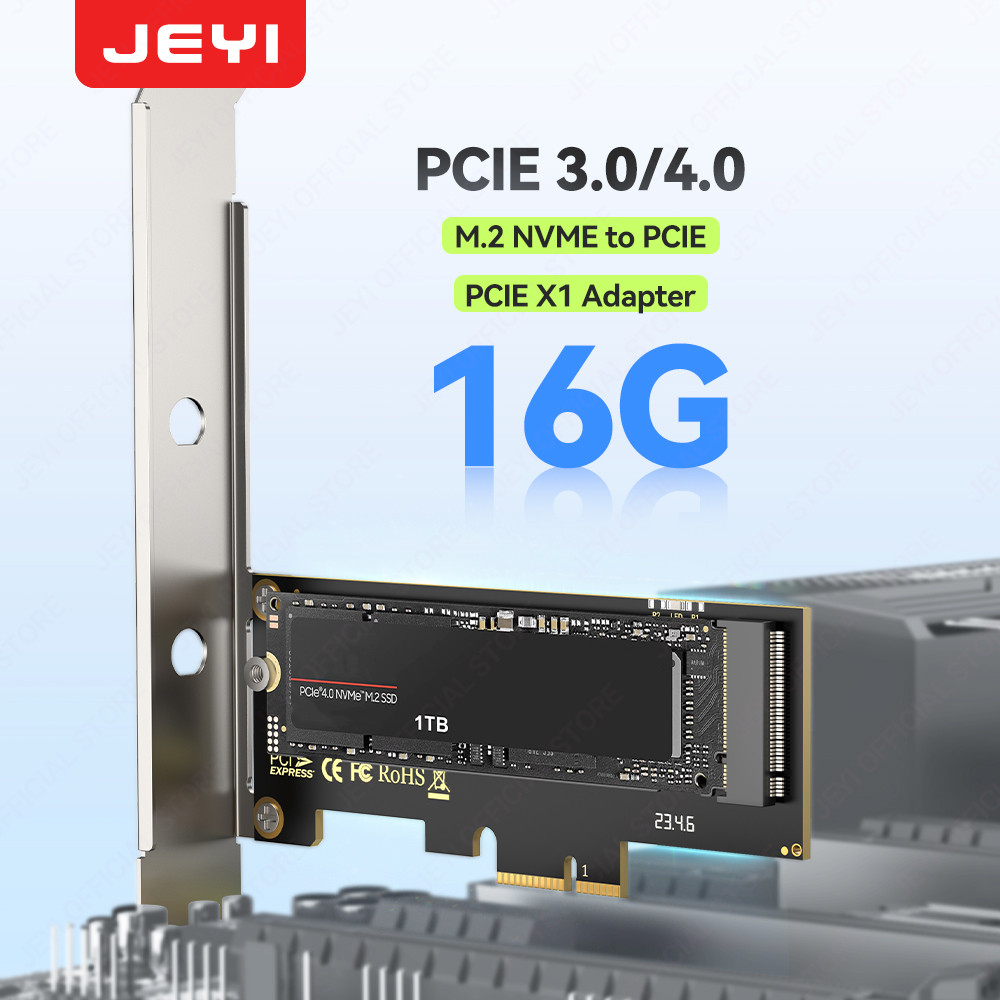 JEYI M.2 NVMe to PCIE X1/X4 Adapter —PCIe 3.0/4.0 M.2 PCIe Interface Converter, SSD Expansion ...