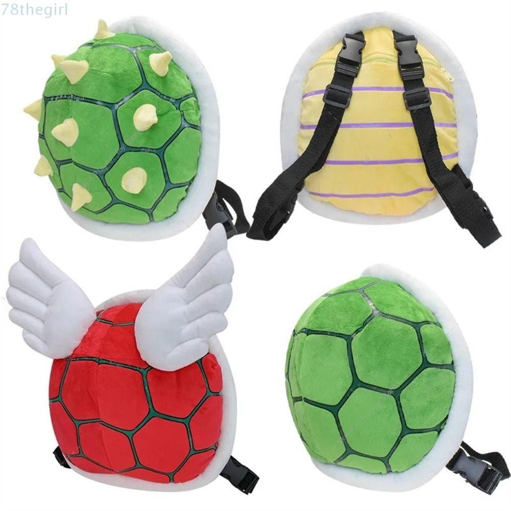 THEGIRL Turtle School Bag, Super Koopa Turtle Shell Plush Backpack ...