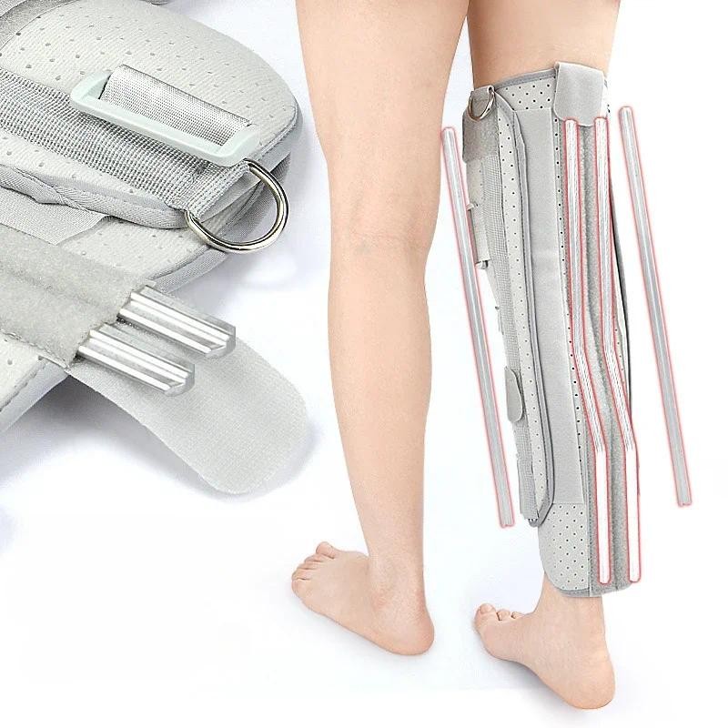 1Pcs 3-Panel Knee Immobilizer Full Leg Support Brace Aluminum Alloy Straight Knee Splint for ...