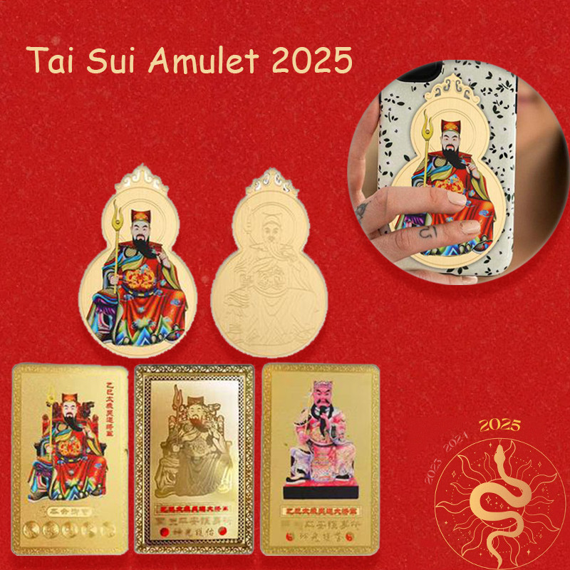 Tai Sui Amulet 2025 Traditional Chinese Feng Shui Amulets Cards Copper Spring Festival Blessing ...