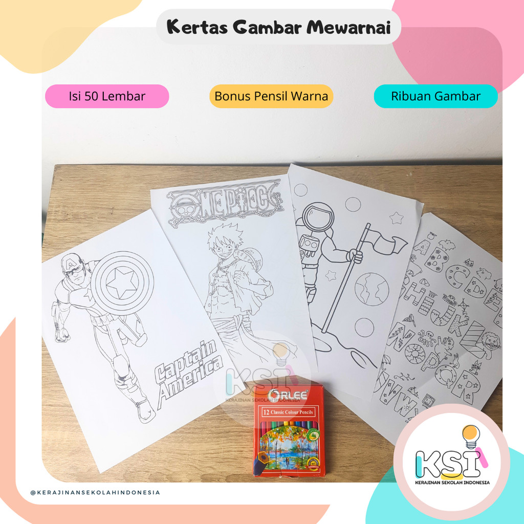 Packet of 50 Sheets of Drawings / Children's Coloring Drawing Paper ...