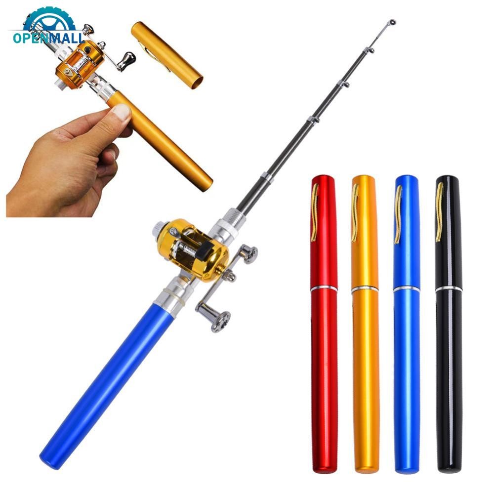 OPENMALL 1M Mini Pen Fishing Rod Retractable Pocket Ice Fishing Pole ...