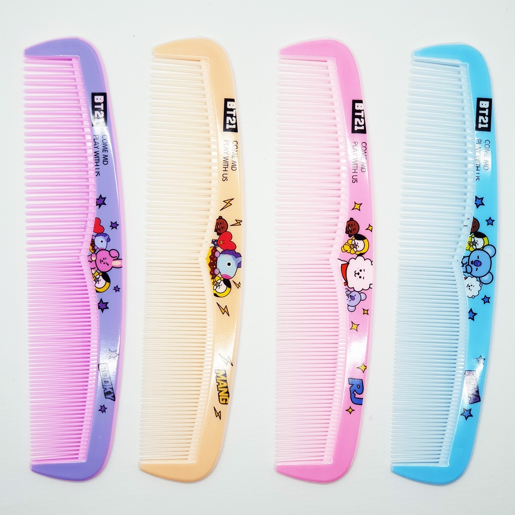 LONG COMB FULL OF COLORFUL MOTIFS / CUTE CHARACTER HAIR COMB | Shopee ...