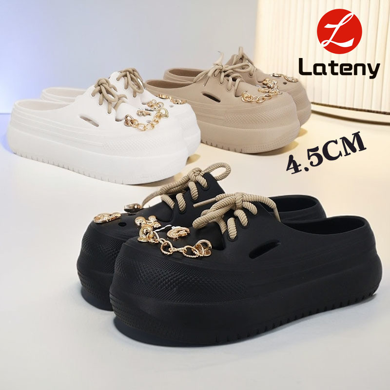 Lateny Latest women's wedge sandals frog sandals Accessories with metal ...