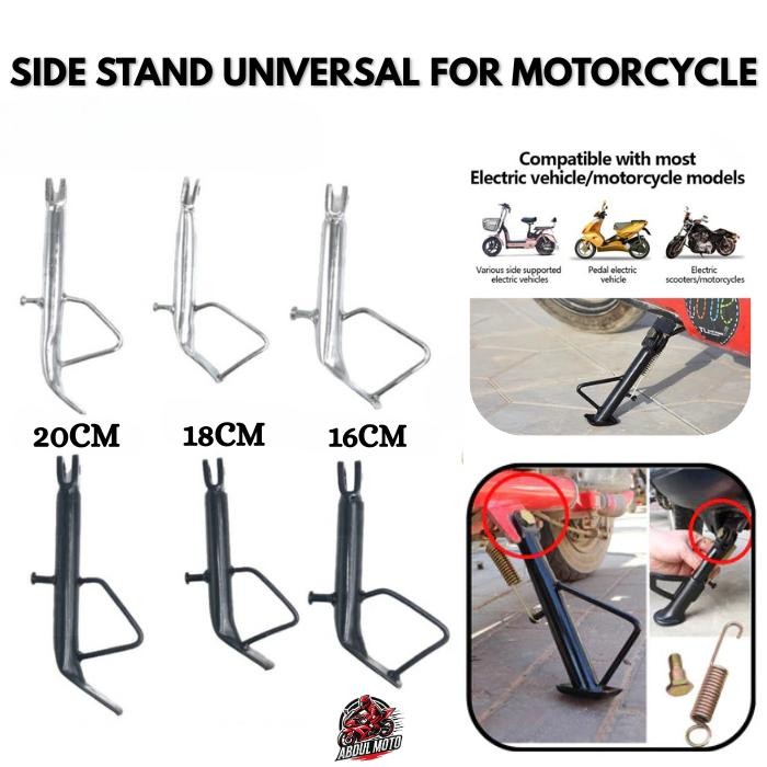 RUSI RFI |UNIVERSAL Side Stand For Motorcycle Black & SILVER Heavy Duty ...