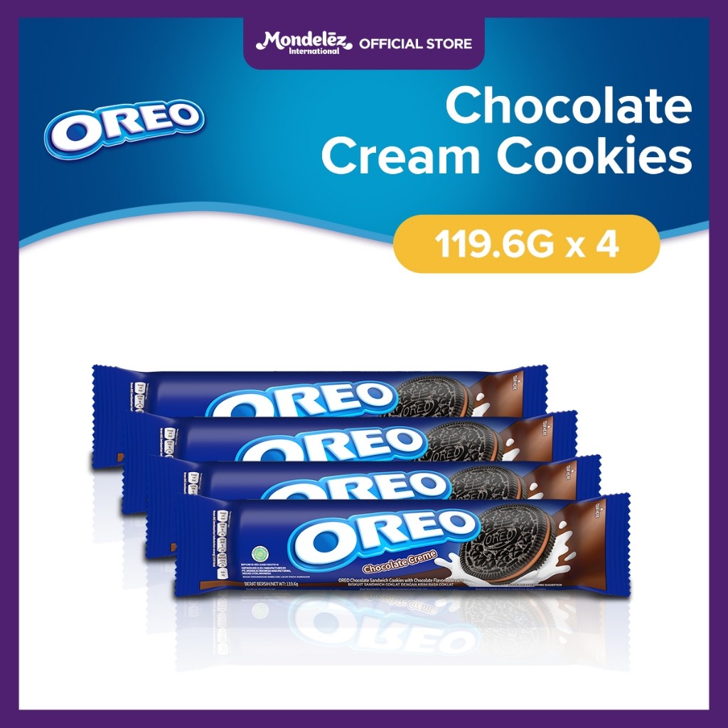 Oreo Pack - Chocolate Flavor 110g Sandwich Cookie Snack with Rich Cream ...