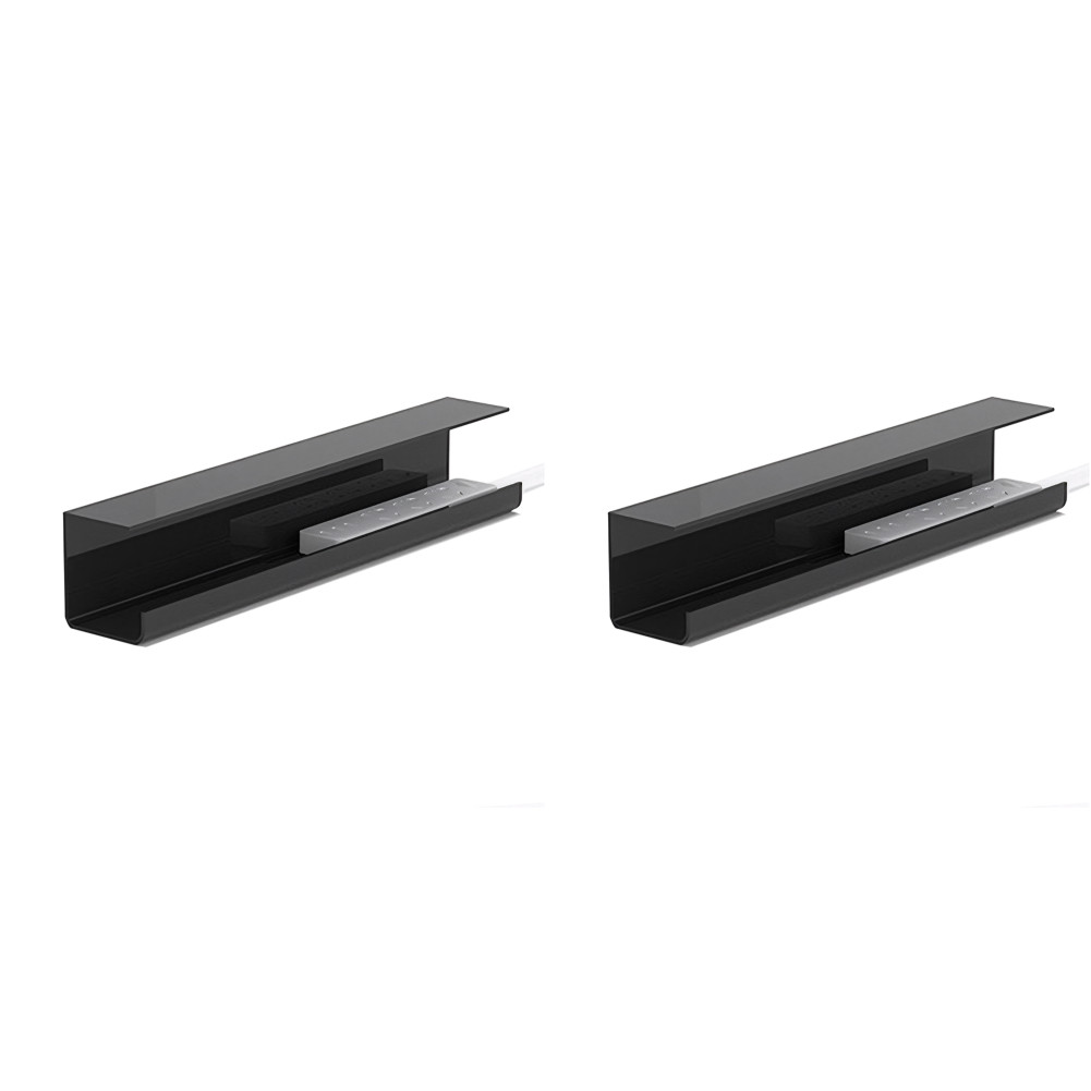 Under Desk Cable Management Tray Cord Organizer for Home Office (Black ...