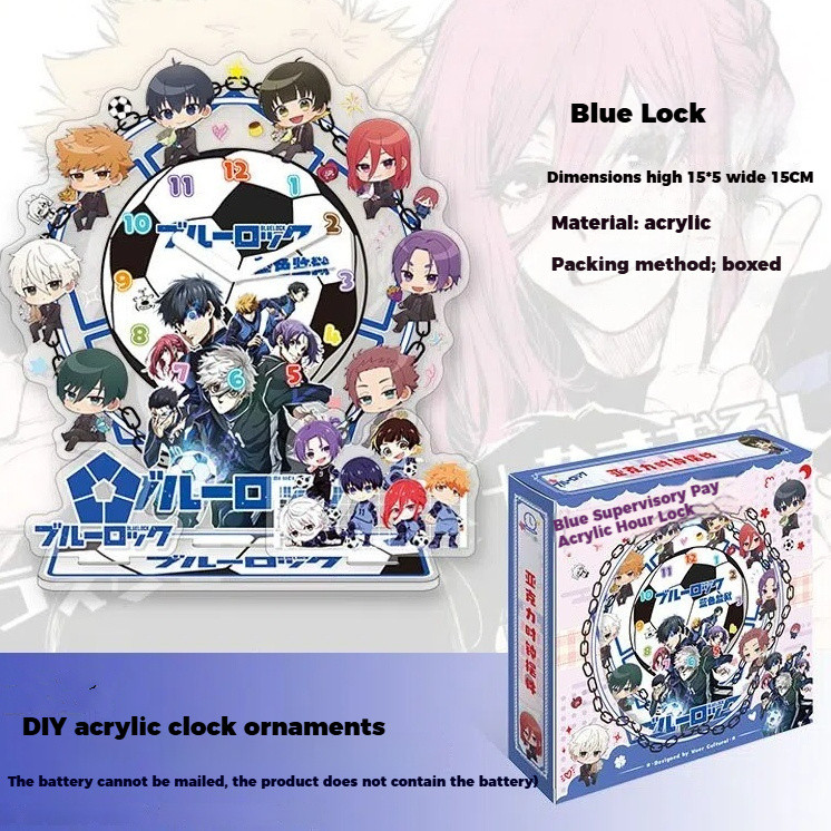 Blue Lock Anime Acrylic Clock Standee – Desk Decor, 15cm Height ...