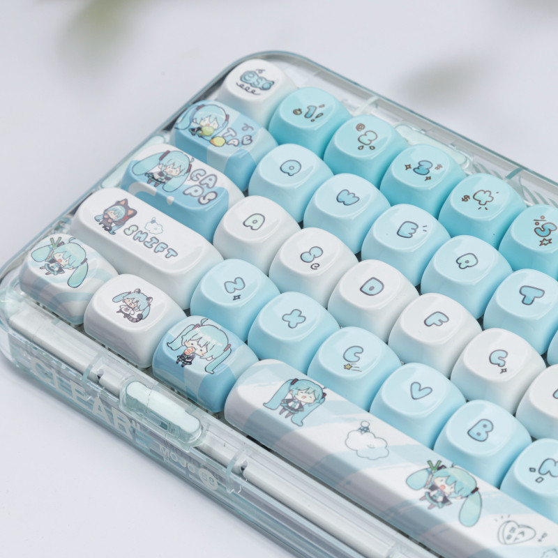 Hatsun Miku Ceramic Keycaps MOA Profile 138 Keys DYE-SUB Ceramic Glazed ...
