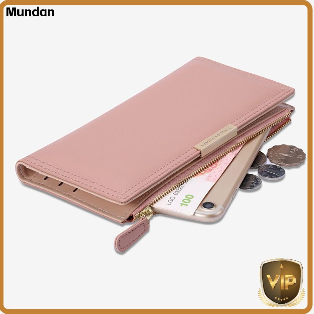 MUNDAN Note Compartments Purse, PU Leather Korean Style Women's Long ...