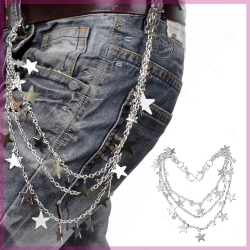 HAP Punk Style Hip Hop Multilayer Star Pants Chain Waist Chain Men ...