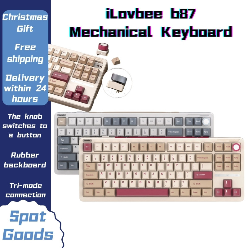 ILovbee b87 Mechanical Keyboard DIY Tri-mode Connection Gameing ...