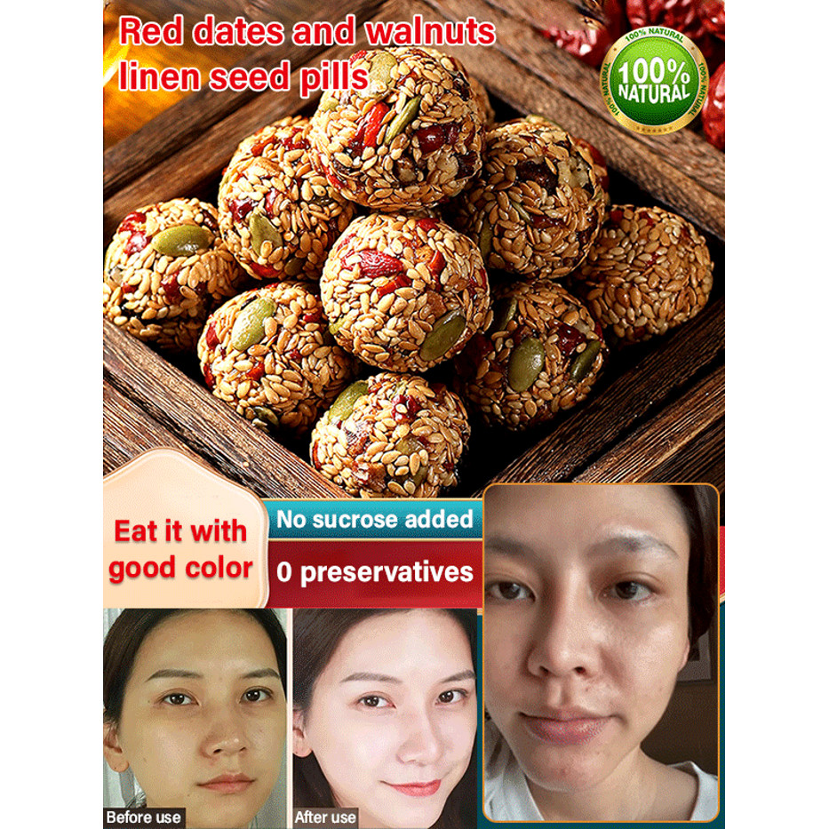 0 Sucrose Red Dates Walnuts and Flaxseed Pills Nourishing Black Sesame ...
