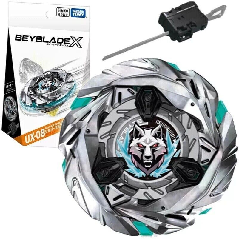 Takara Tomy Beyblade X UX-08 Starter Silver Wolf 3-80FB with Launcher ...