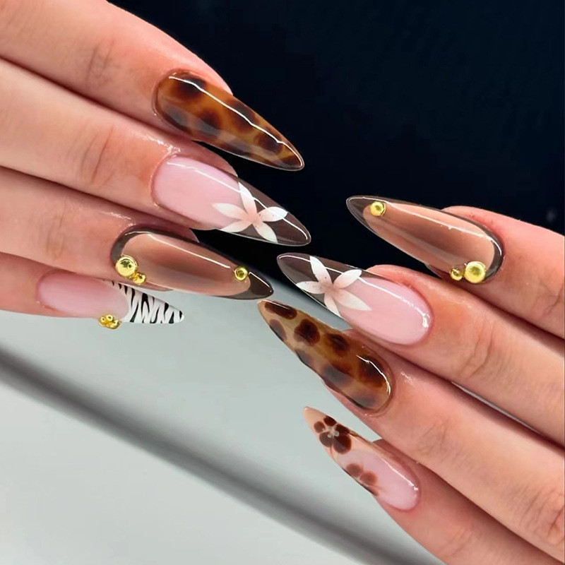 Reusable Press On Nails Summer Vacation Nail Tips Vanity Long Nails ...