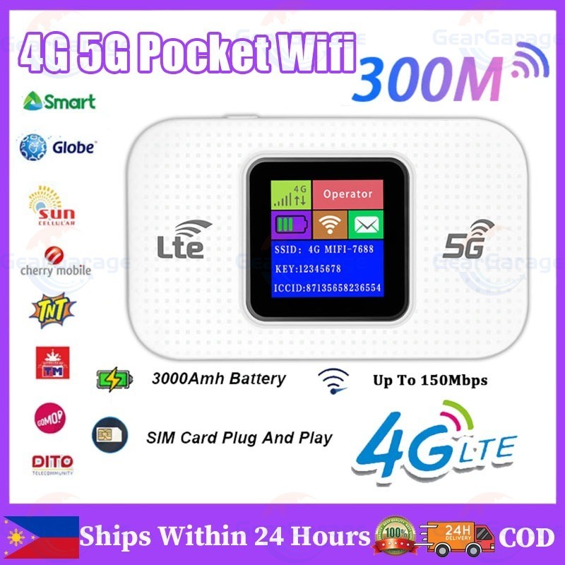 【3000mAh】MF680 150Mbps 4G 5G LTE Pocket WiFi Openline Hotspot Router ...