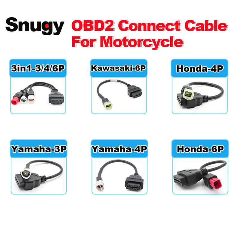 for Yamaha Honda Kawasaki Euro 5 OBD2 3Pin 4Pin 6Pin to 16Pin ...