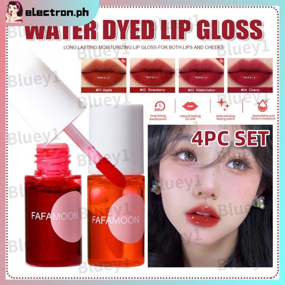 【4pc Set】FAFAMOON Lip Dye Liquid Lip And Cheek Dual-use Long-lasting ...