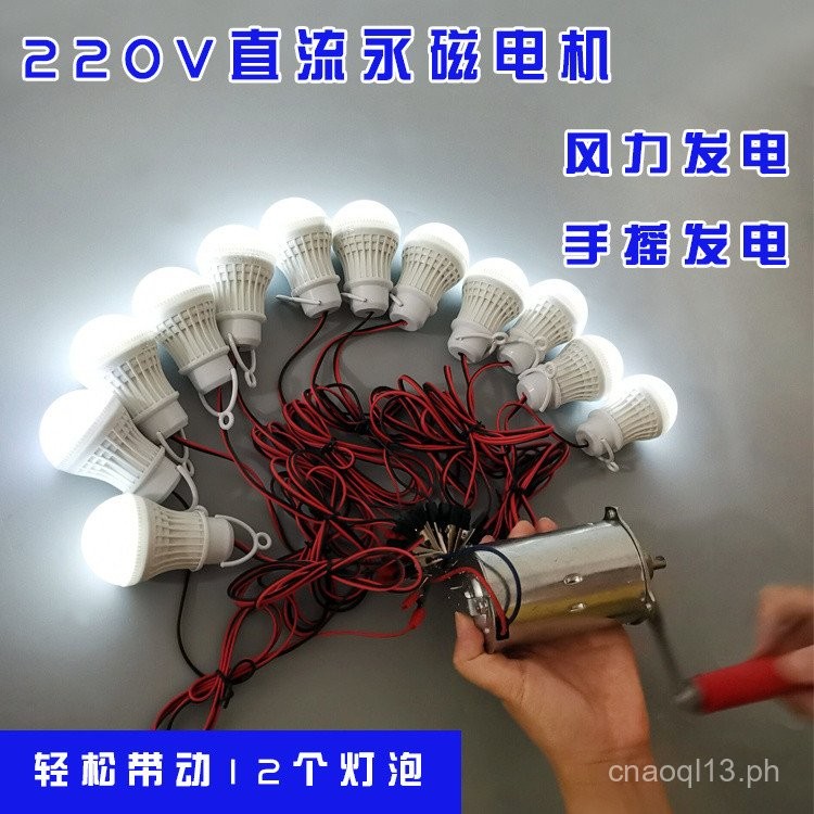 220V Permanent Magnet DC Electric Motor Hand Generator Wind Friction ...