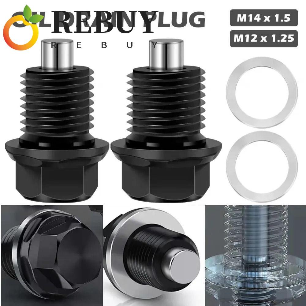 REBUY Magnetic Oil Drain Plugs, Aluminum Magnetic Engine Drain Nut Bolt ...