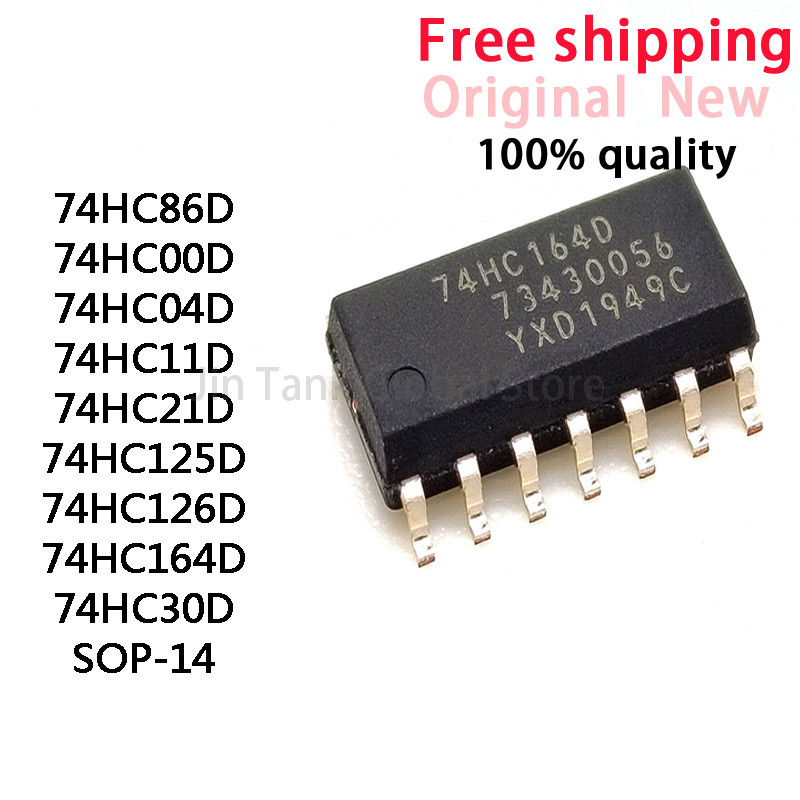 10Pcs New Original 74HC86D 74HC00D 74HC04D 74HC11D 74HC21D 74HC125D ...