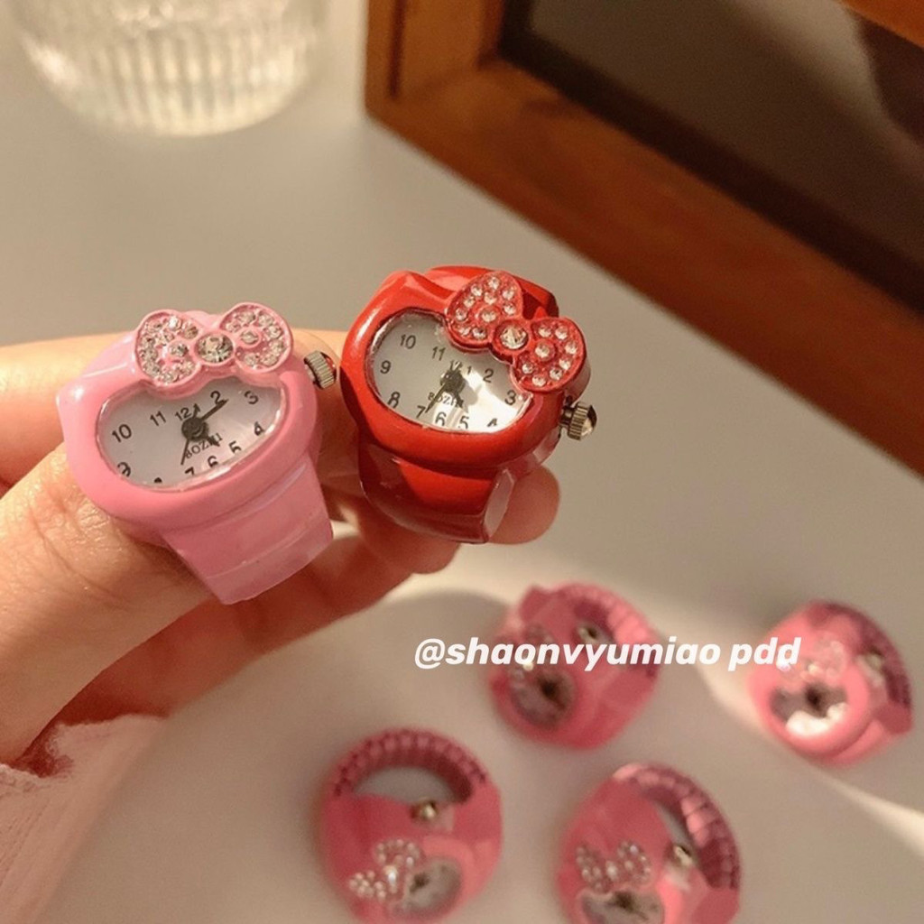 Sanrio Cute HelloKitty Watch Ring All-Match Niche Finger Watch Mini ...