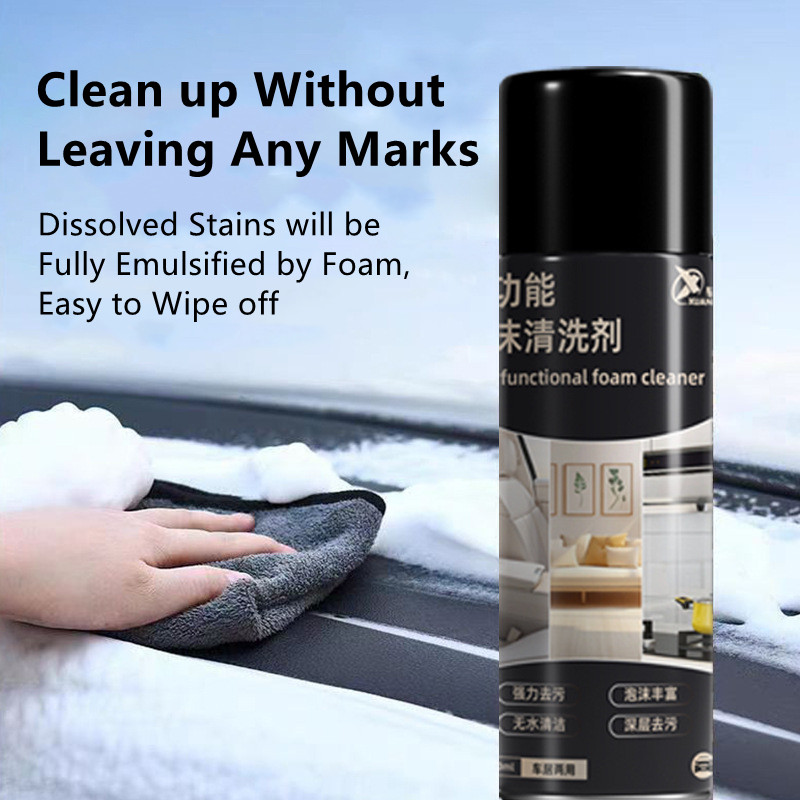Car Interior Cleaner 450ML Multi-functional Foam Cleaner Car & Home Powerful Cleaning For ...