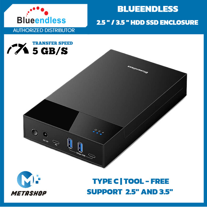 Blueendless HDD SSD Enclosure 3.5 / 2.5 Inch SATA External Hard Drive ...