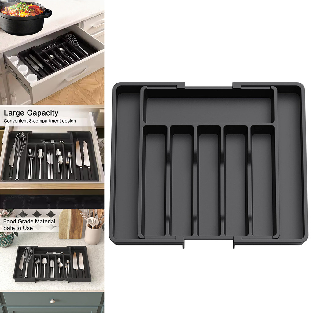 【Cyanfire】Silverware Drawer Organizer Expandable Utensil Tray for ...