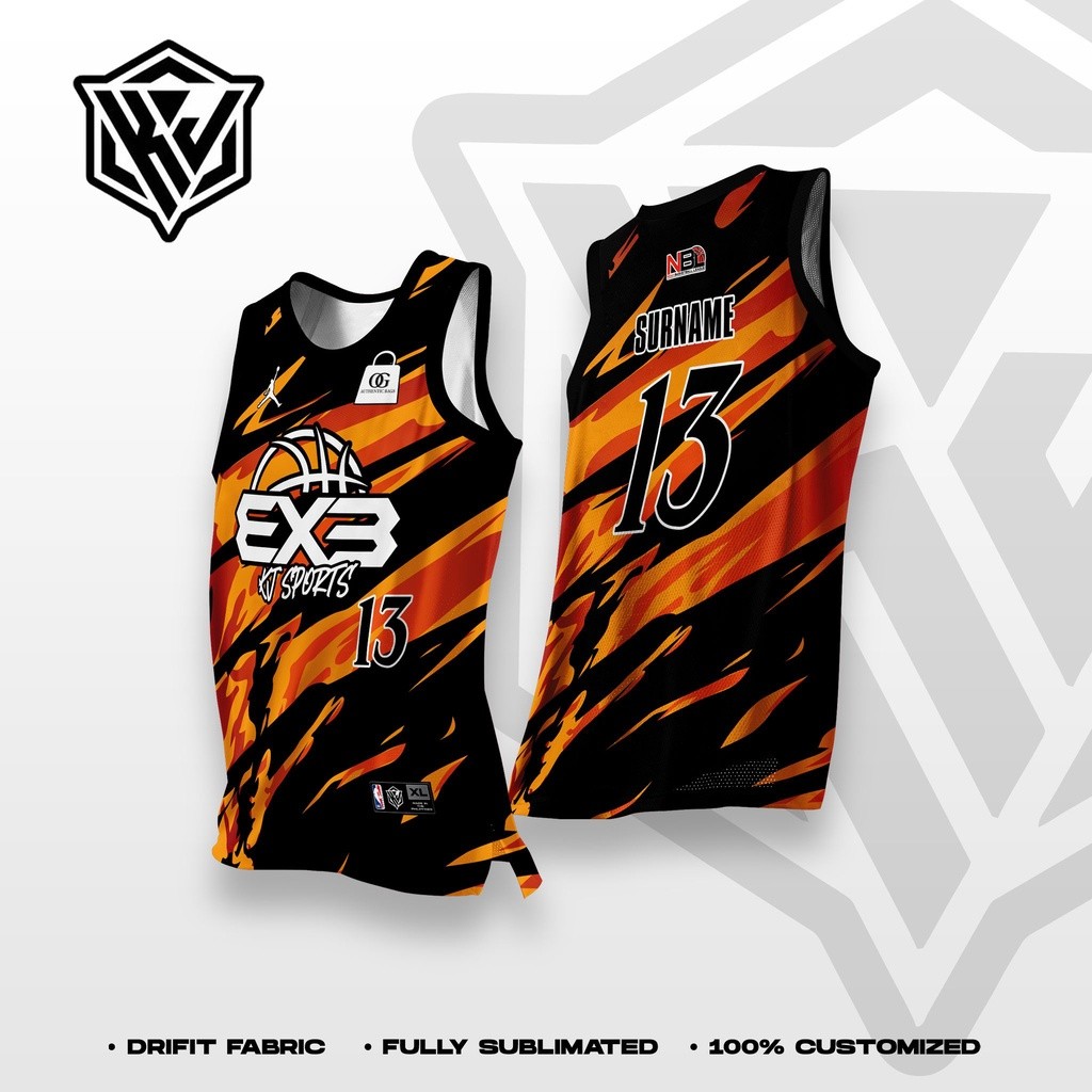 EXE ORANGE FULL SUBLIMATION BASKETBALL JERSEY FREE CUSTOMIZE NAME AND ...