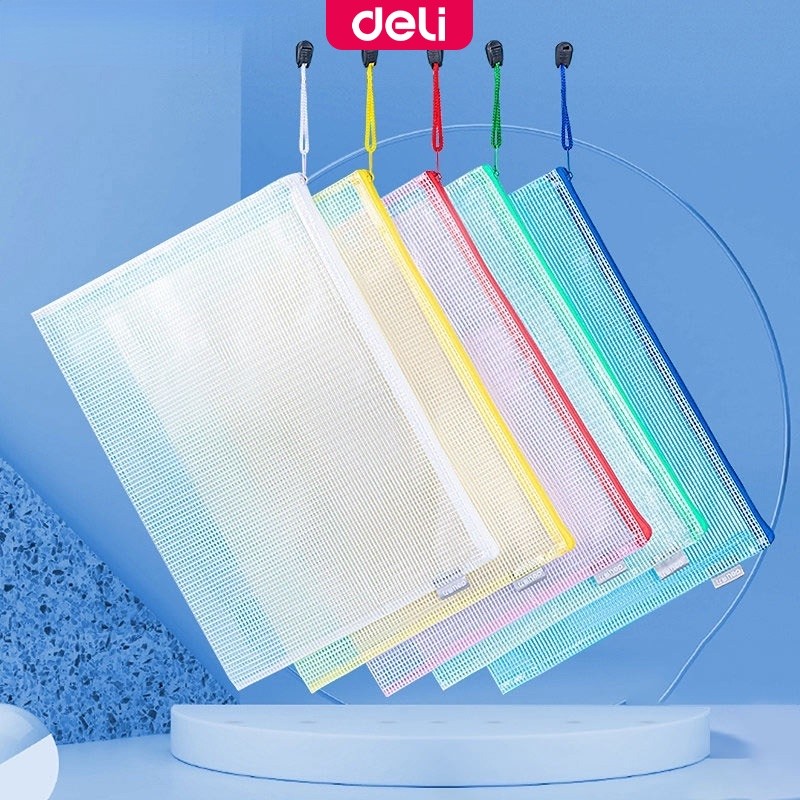 Deli Mesh A5 Zip Bag Portable Folder E5656 | Shopee Philippines