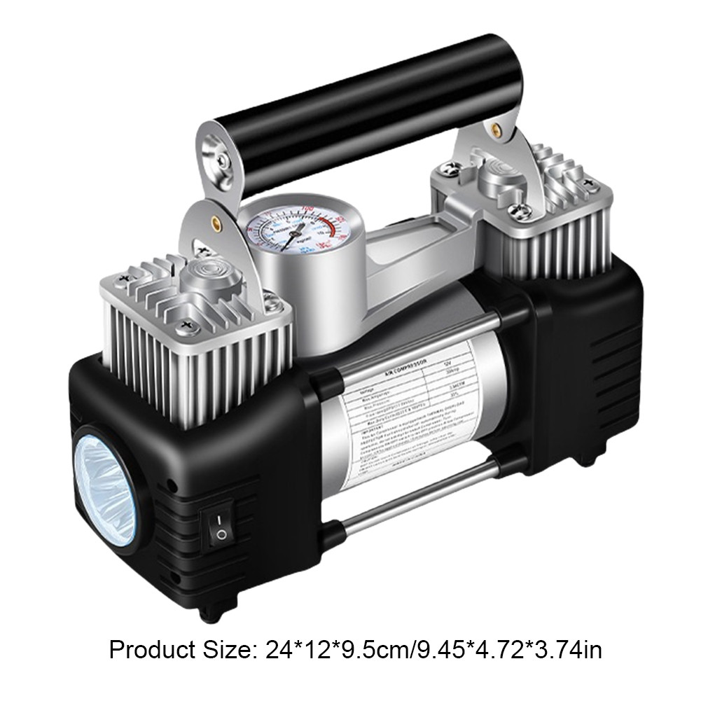12V Portable dual cylinder car inflation pump mounted Heavy Duty Car ...