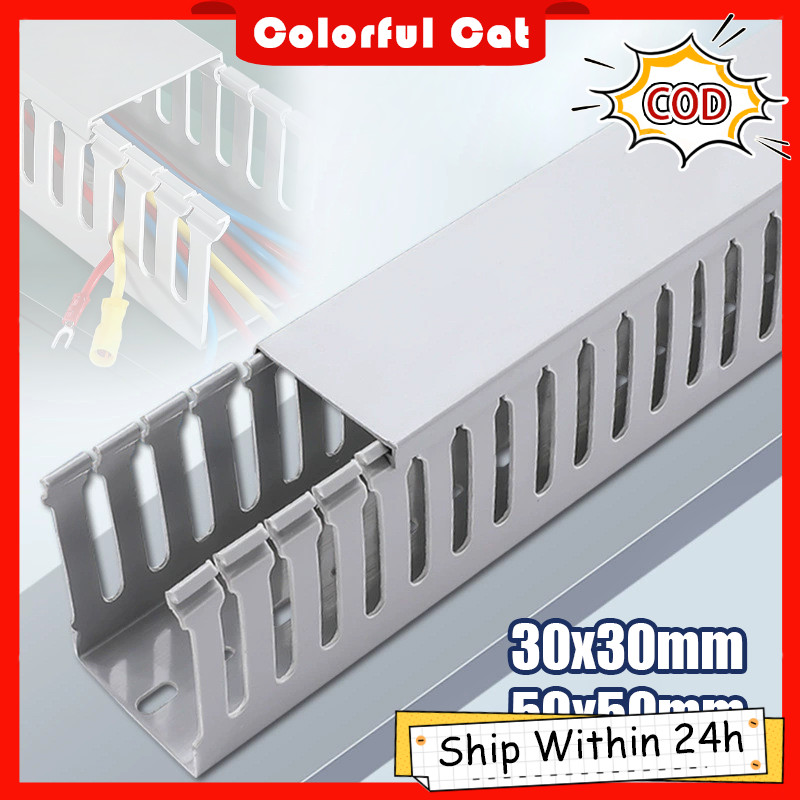 1 Meter PVC Cable Tray Duct Slotted Open Slot Cable Duct Management ...