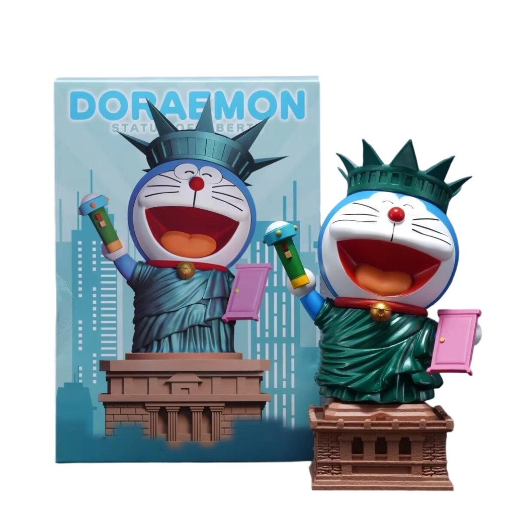 Statue of Liberty Doraemon Cosplay GK Figure Anime Collectible Desktop ...