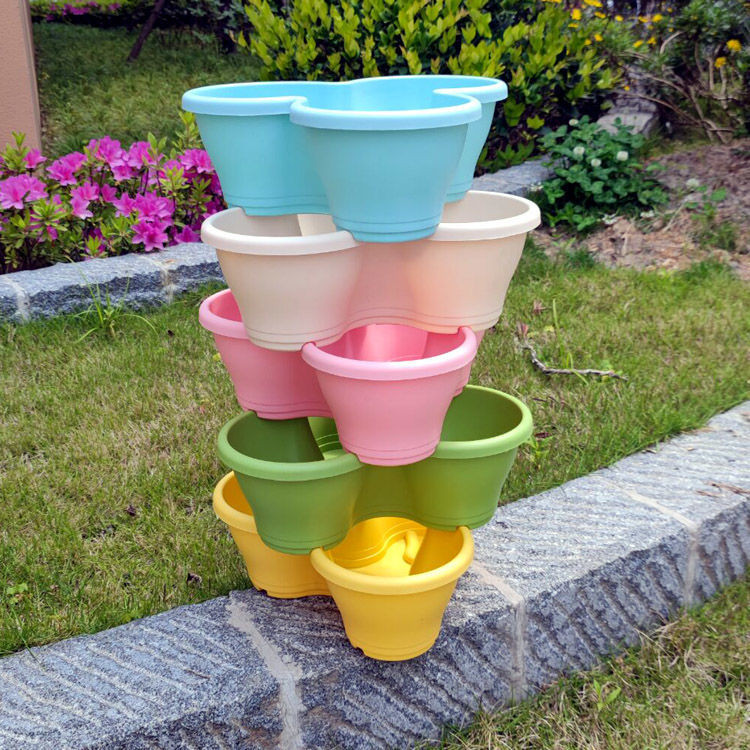 Multi-layered 3D Stacked Flower Pots Minimalist Balcony Vegetable and ...