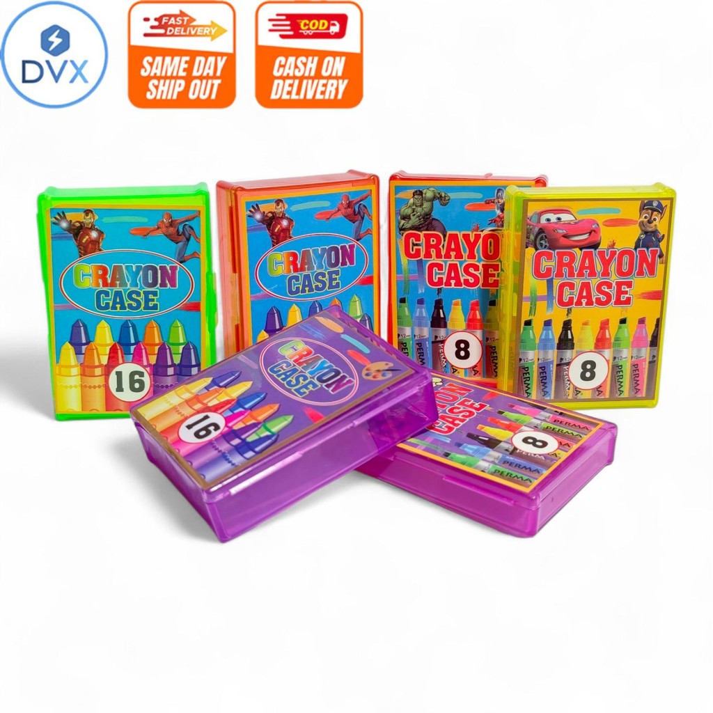 DVX Crayon Case Clear Plastic Storage Box School Supplies Organizer for ...