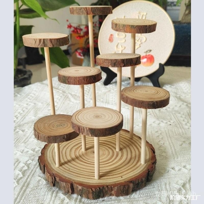 Ornaments Desktop Display Stand Ladder Style Art Wooden Figurine Blind ...